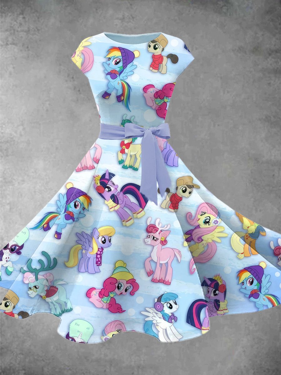 Women's Retro MLP Pony Midi Dress