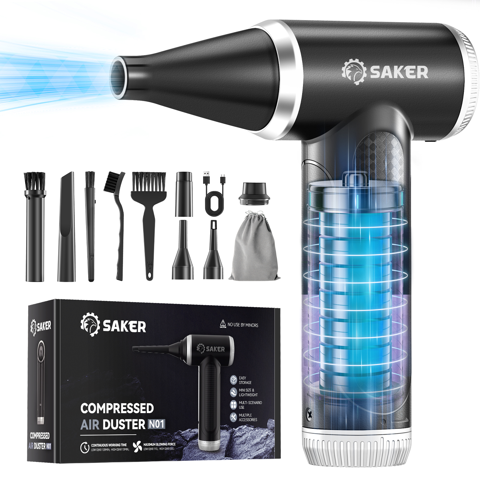 SAKER® Electric Compressed Air Duster