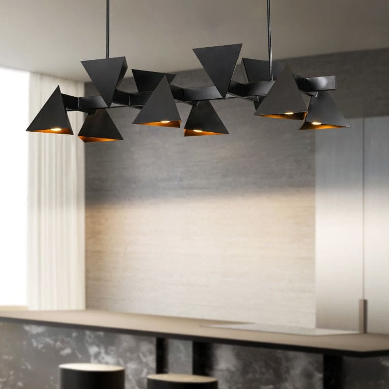 Nova Geometric LED Chandelier: Black Postmodern Lighting for Living ...