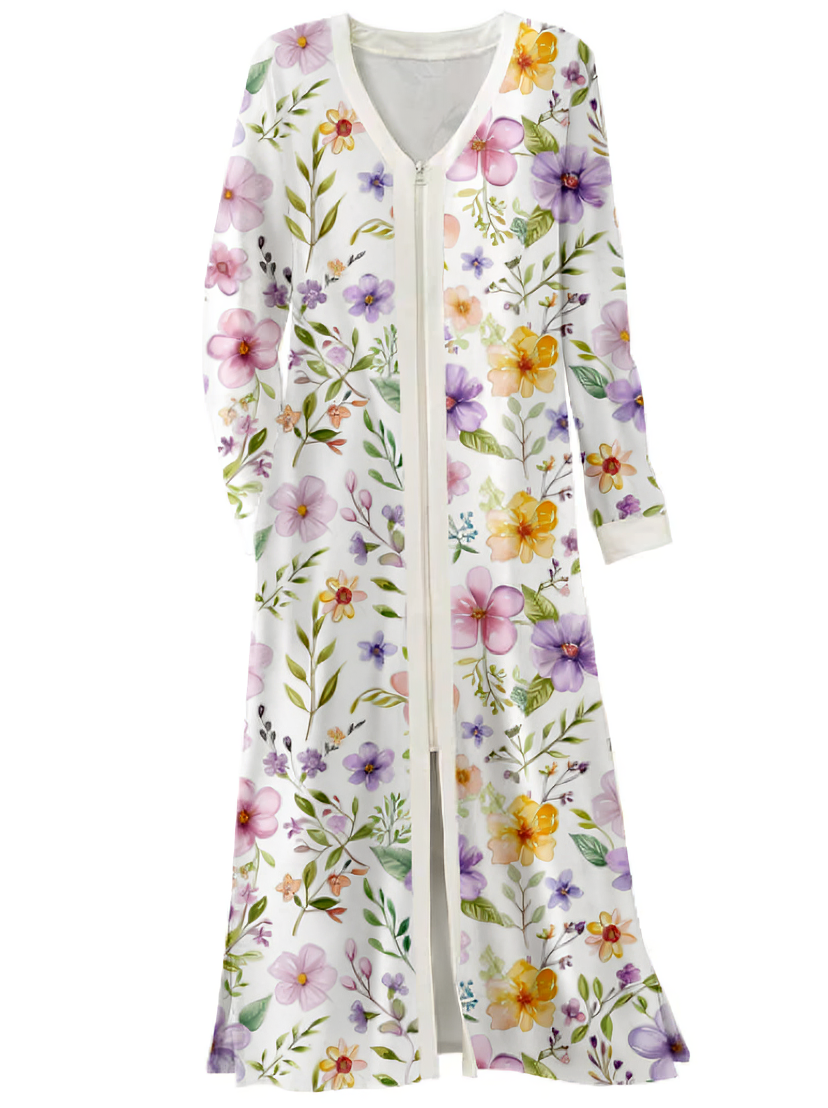 Floral Zip Robe
