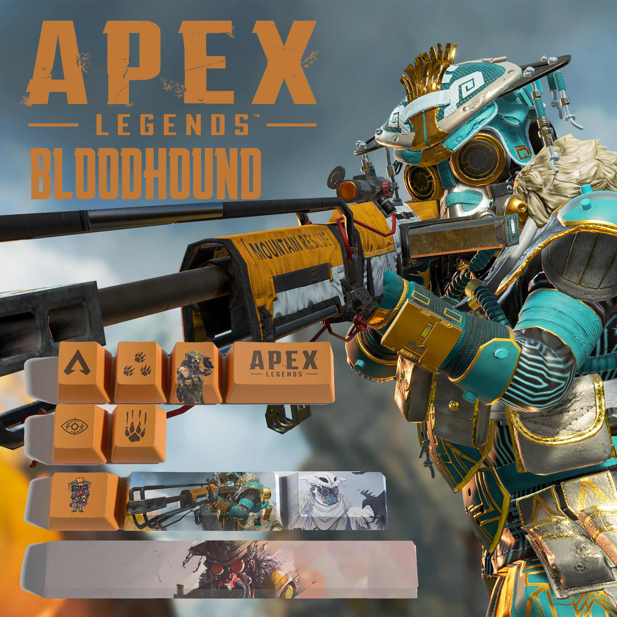 Apex Legends keycaps BLOODHOUND OEM Profile 10keys PBT dye sub keycaps
