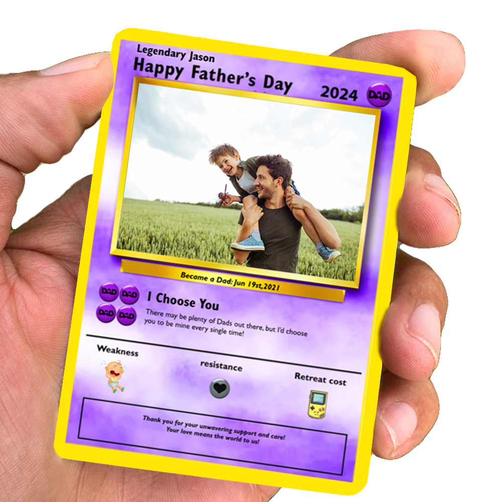 Custom Father's day Gold Metal card!Upload your photos to customize ...