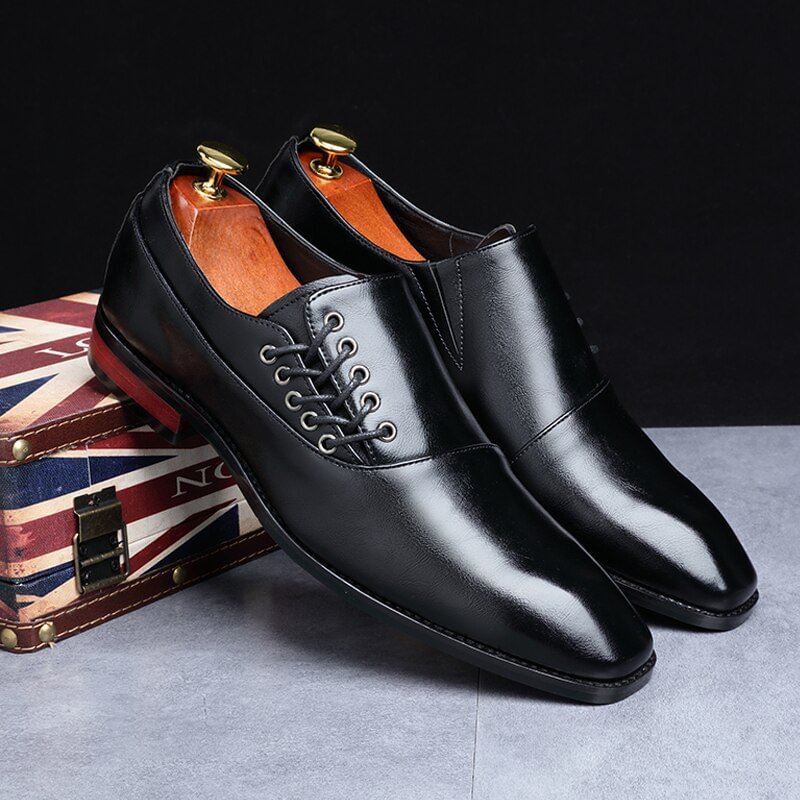 Classic Men's Side Lace-Up Formal Business Oxford Dress Shoes