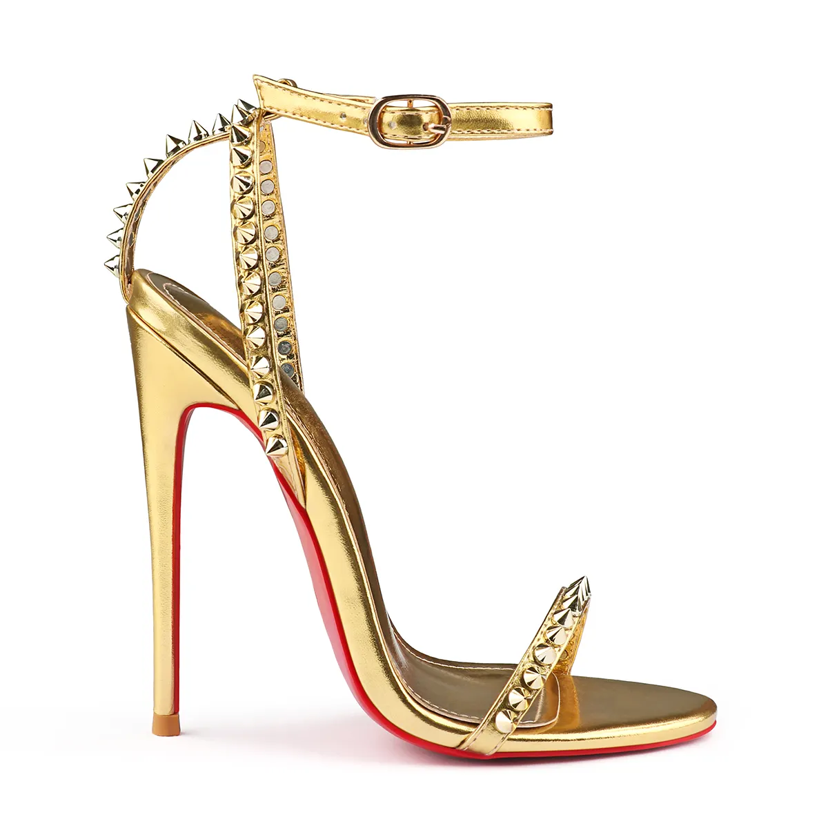 100mm/120mm Women's High Heels Rivets Party Matte Red Bottom Sandals