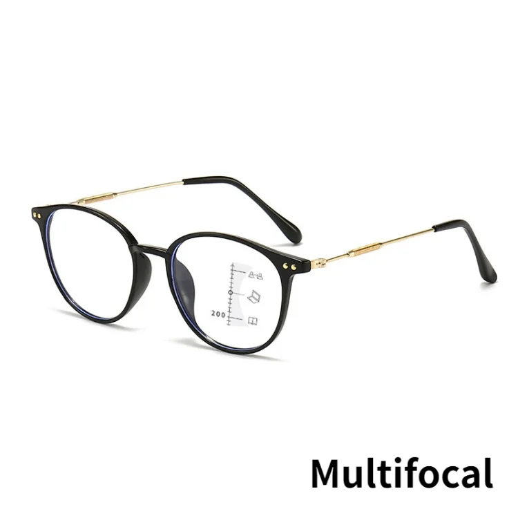 Vintage Progressive Multifocal Reading Glasses Round Frame Ultralight ...