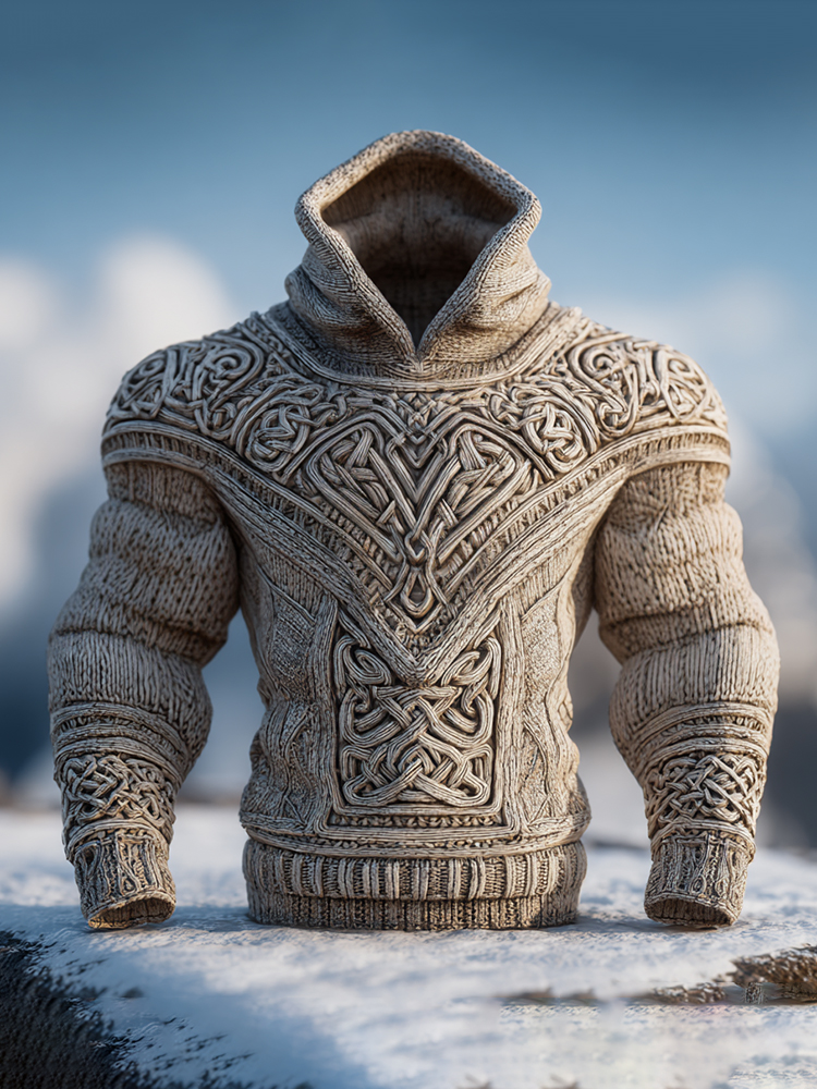 Men's Ancient Viking Tribal Art Inspired Winter Warmth Knit Woolen ...