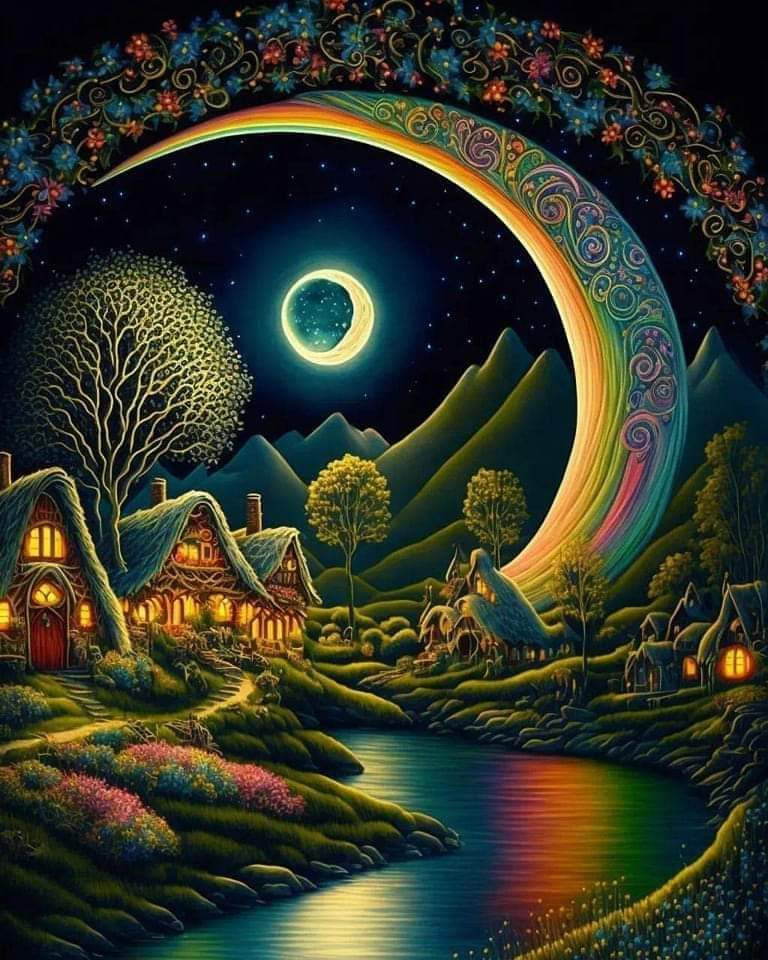 Night Scene (canvas) full round or square drill diamond painting