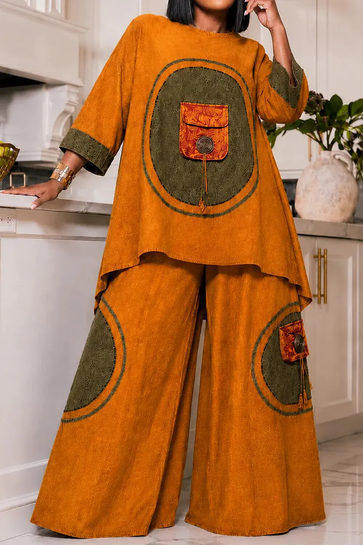 Plus Size Daily Orange Graphic Round Neck Half Sleeve Asymmetric Hem ...