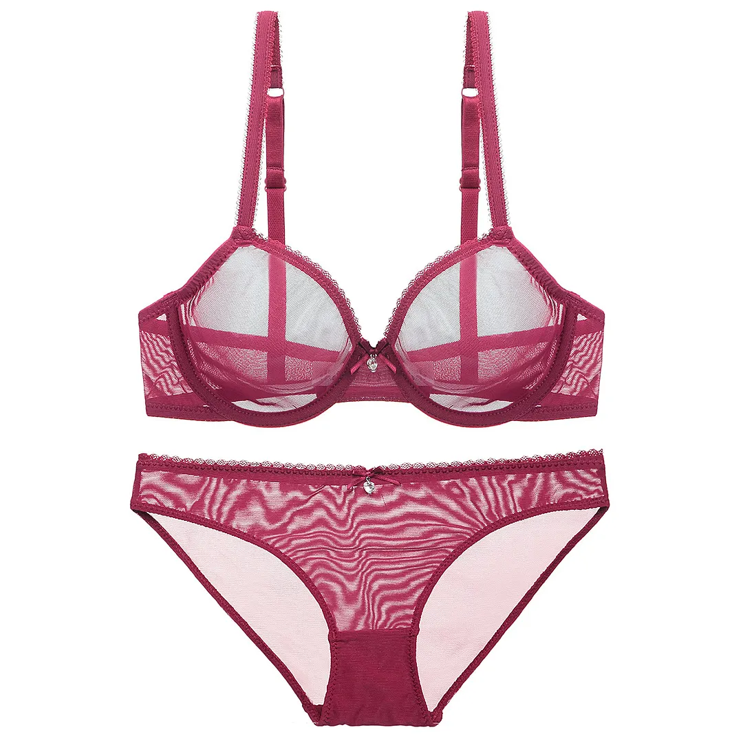 Uaang Uaang Plus Size Sexy French Lingerie Ultra Thin Clear Mesh Ladies ...