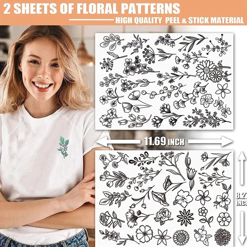 Water Soluble Flower Patterns for Embroidery🎁