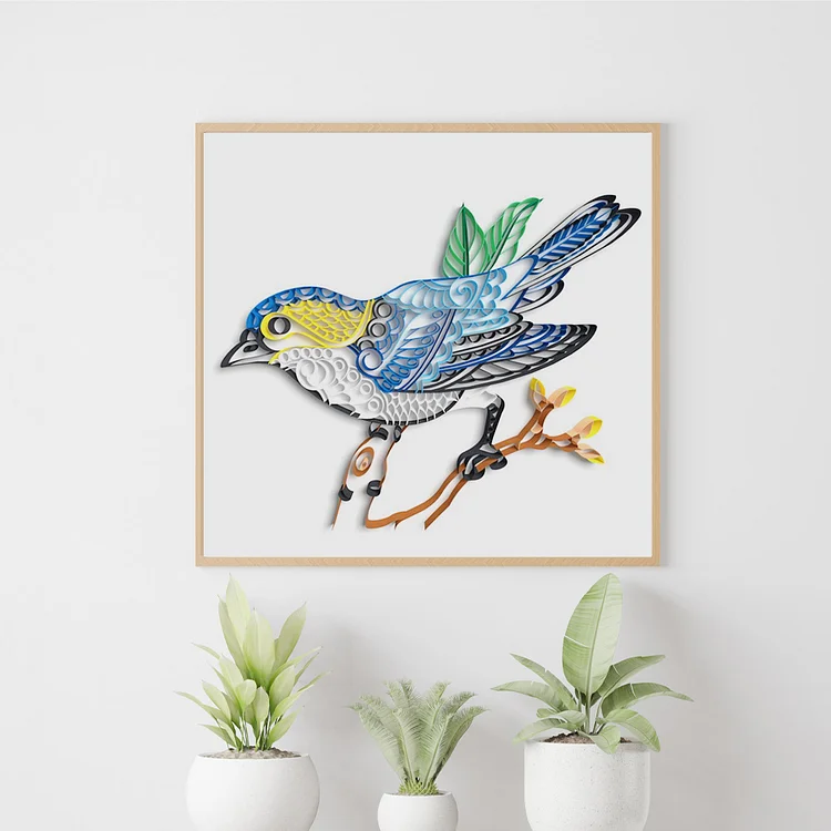 Paper Filigree Painting Kit -The bird on the branch
