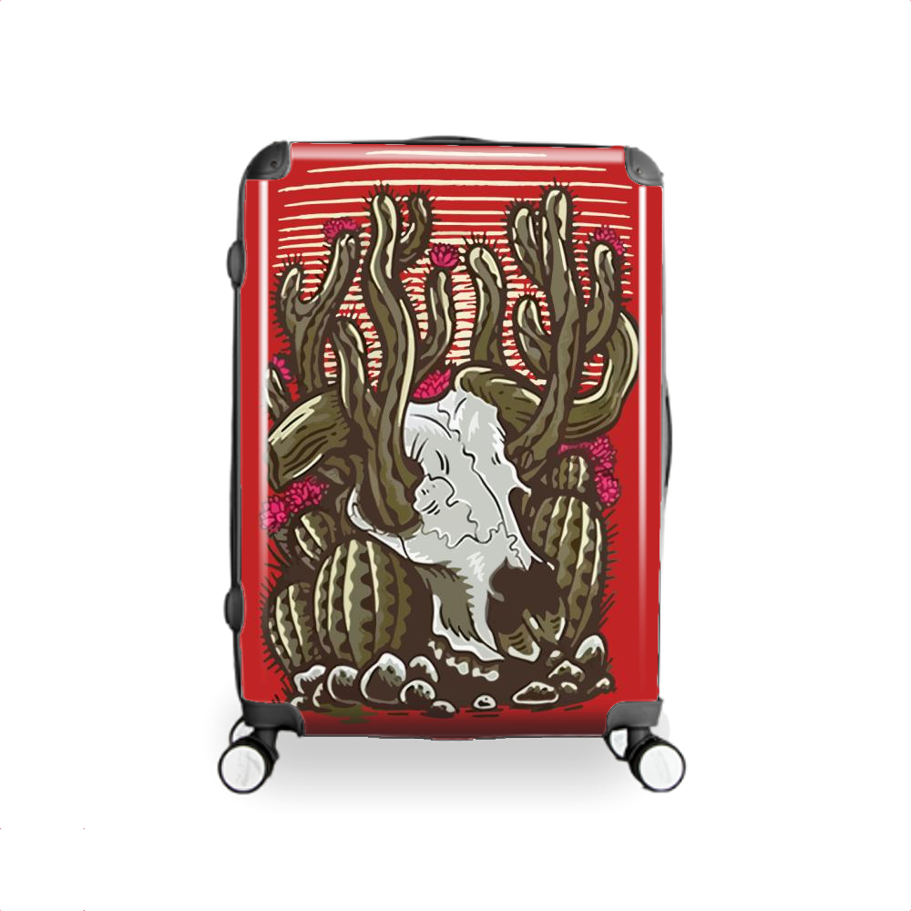 Cactus Blossoms On Sheep Bones, Cactus Hardside Luggage