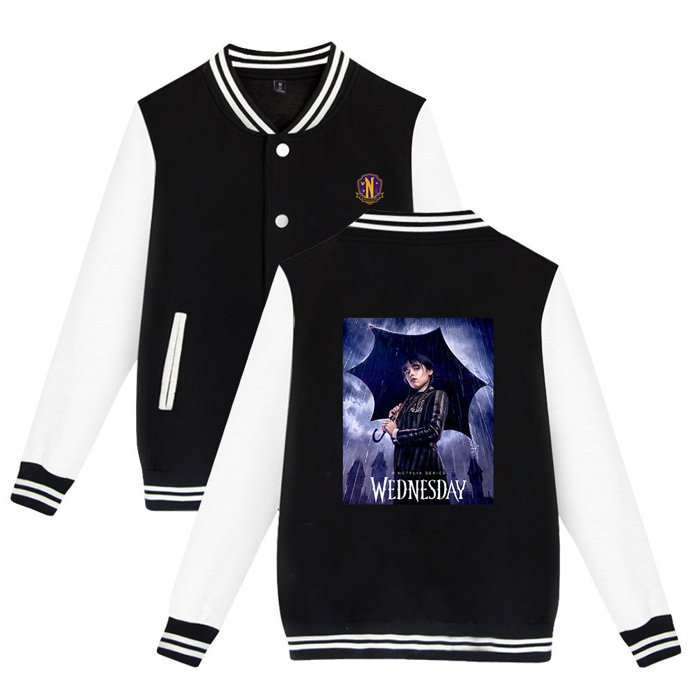 Wednesday Addams Baseball Jacket Men & Women Coats Couple Outfits ...