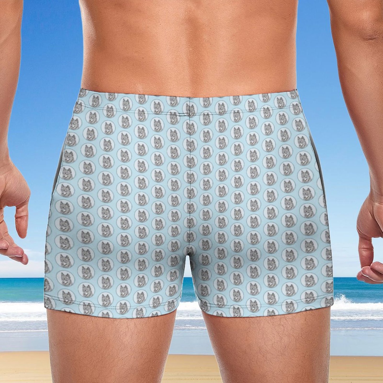 SFNEEWHO Alaskan Klee Kai Painting Cute Original Dog Art Swim Brief ...