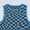 IRREGULAR CHECKERBOARD KNIT TANK TOP