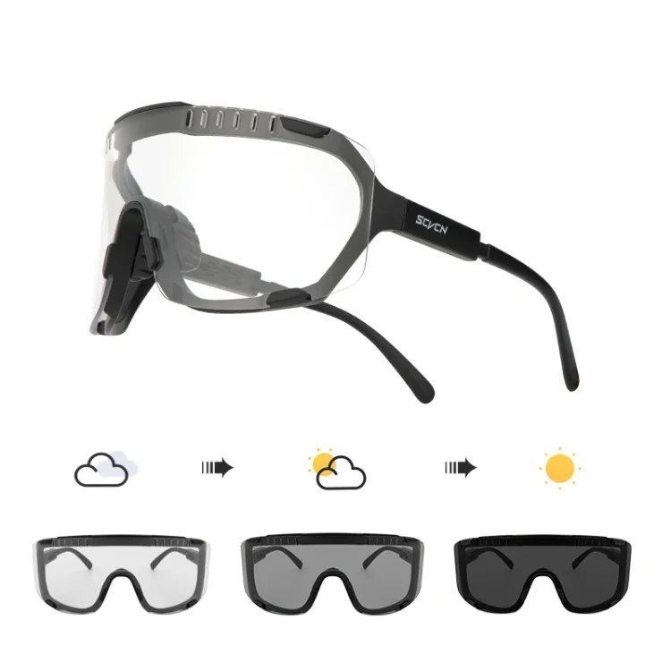 Men's Photochromic Cycling Sunglasses Cycle Glasses Mountain Bike Road ...