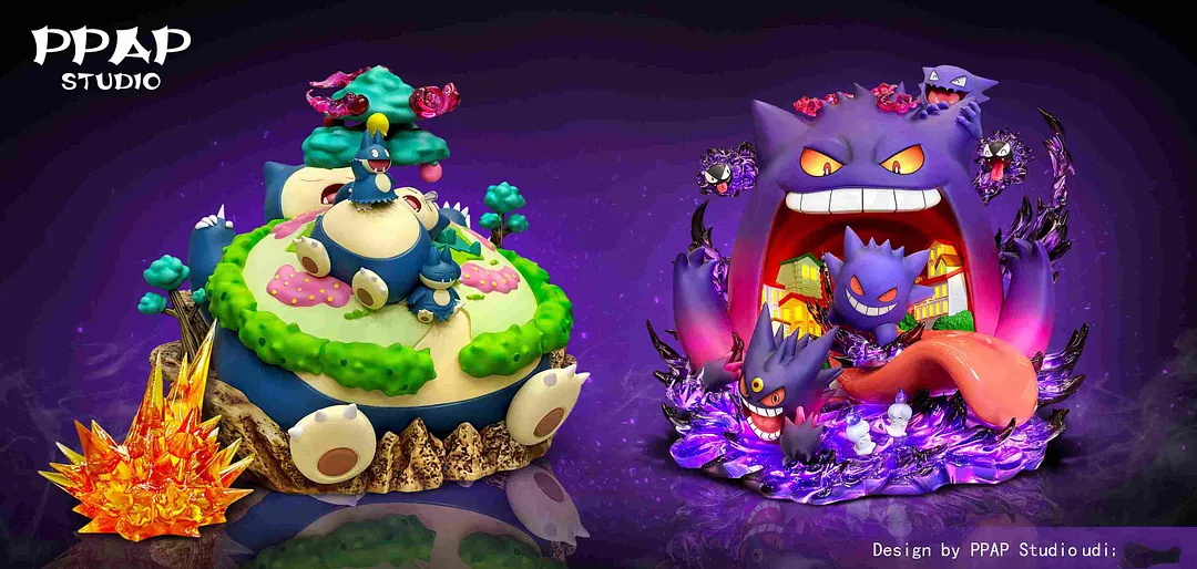 Evolution Series Gigantamax Gengar with LED - Pokemon Resin Statue ...