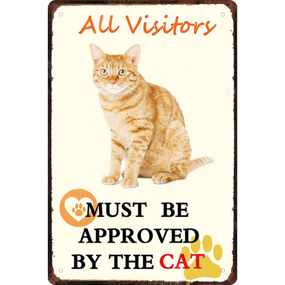 Orange Cat - Metal Tin Signs(12*16Inch)