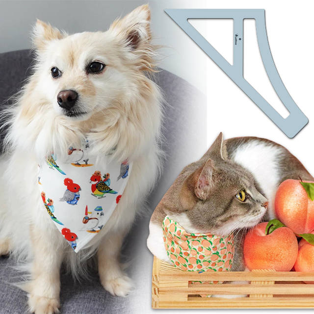 Quilted Cute Cat/Dog Bandana - Template + Instructions Included