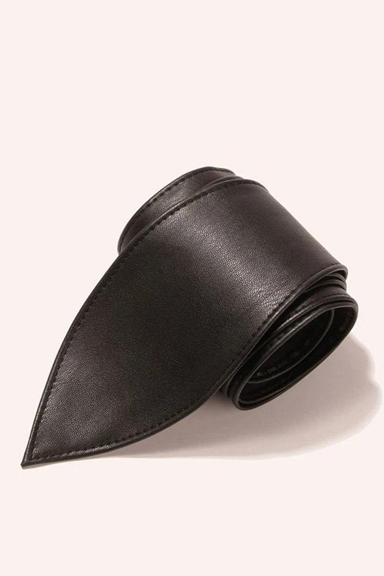 Elegant Solid Leather Bow Belts