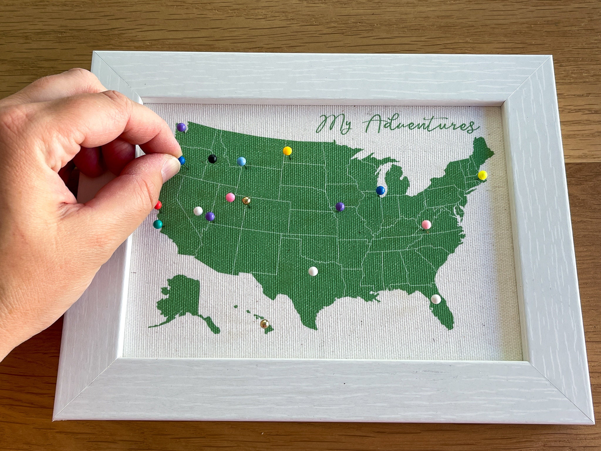 CUSTOM Mini Push Pin USA Map, Small Space, Adventures Tracking, Cotton ...