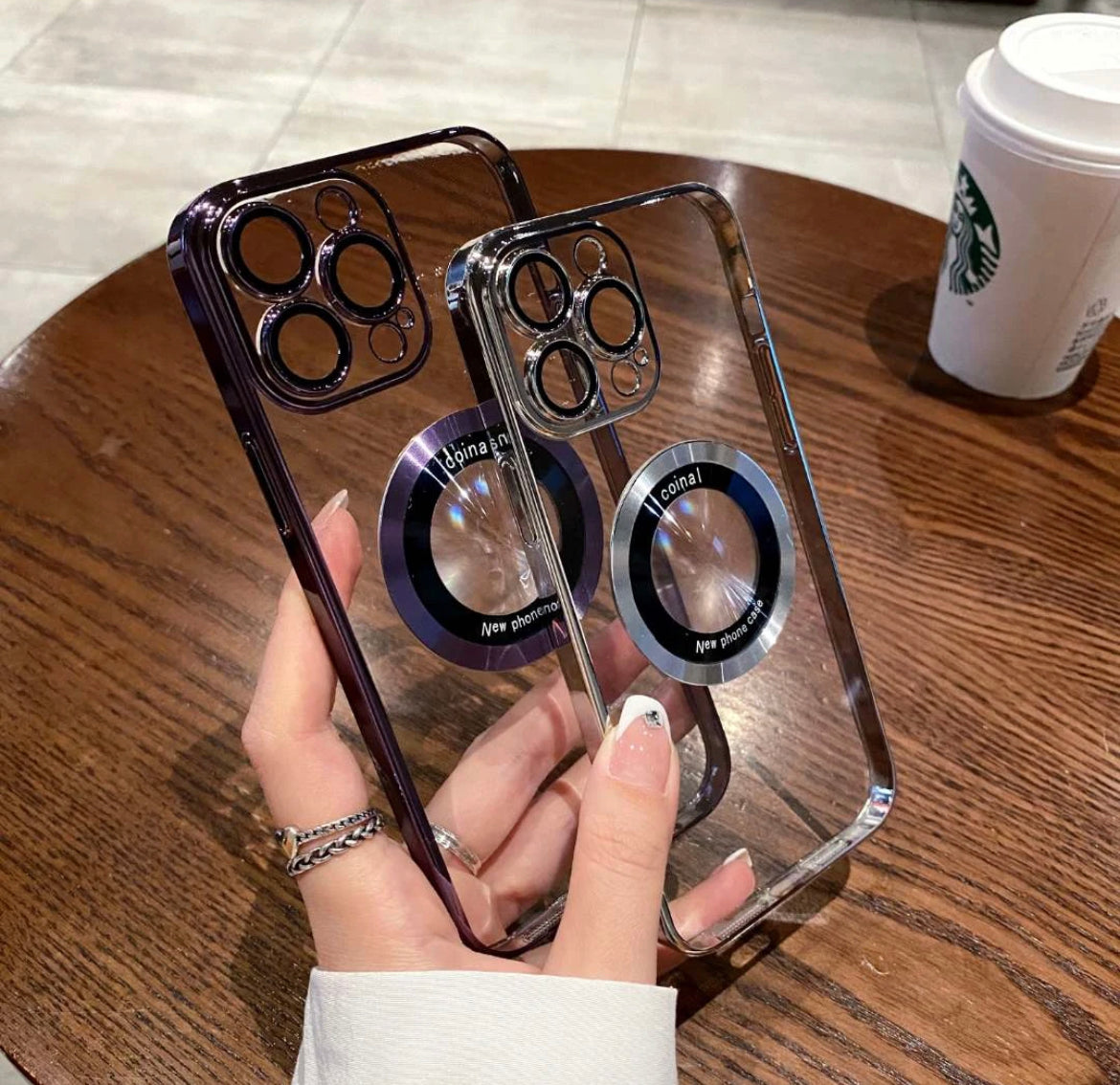 transparent PRO magsafe logo visible iPhone case