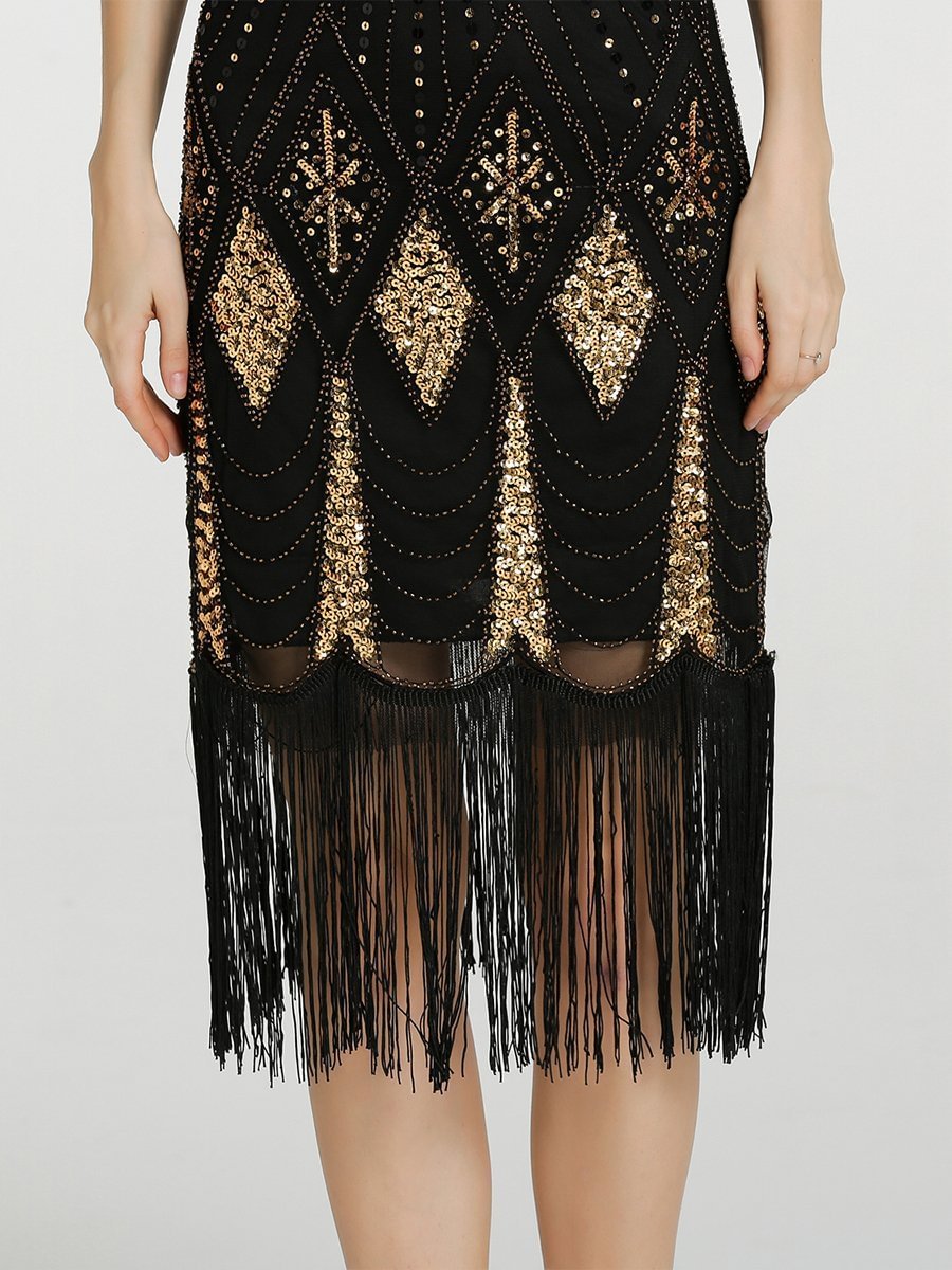 1920s Sequin Flapper Vintage Dress