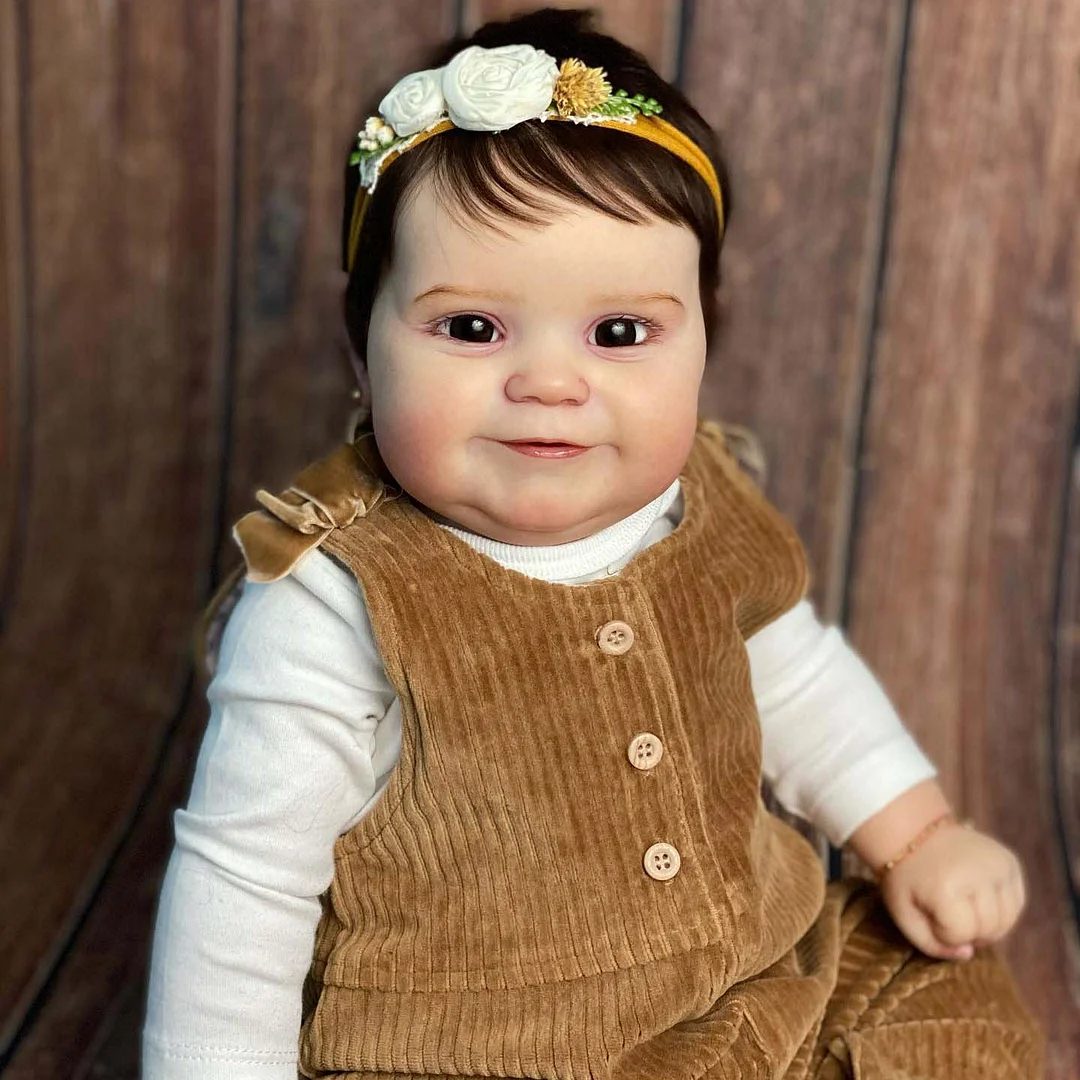 20" Brown Eyes Cloth Body Reborn Toddler Baby Girl Doll Camille With ...