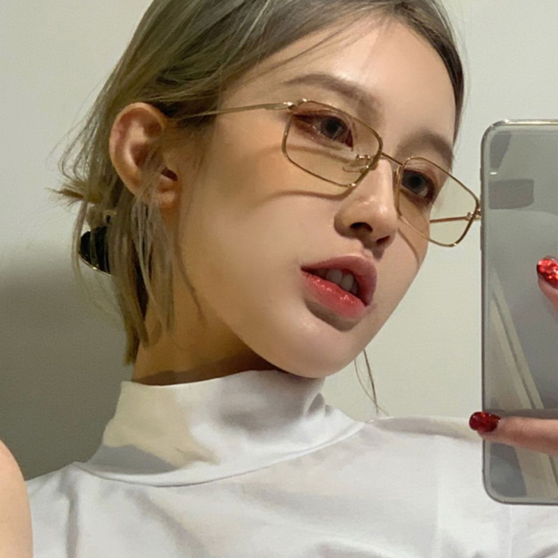 Small Metal Rectangular Frame Glasses Anti Blue Light Vintage New Women ...