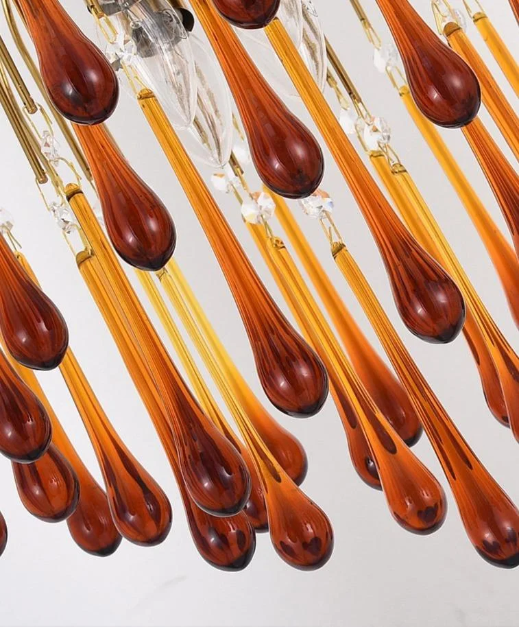 Retro Water Drop French Light Luxury Living Room Bedroom American Glass ...