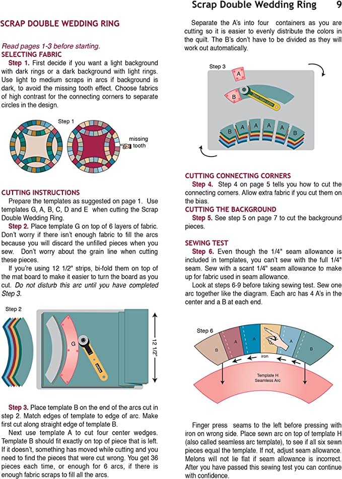 Double Wedding Ring Book & Template Set(8PCS) + Manual