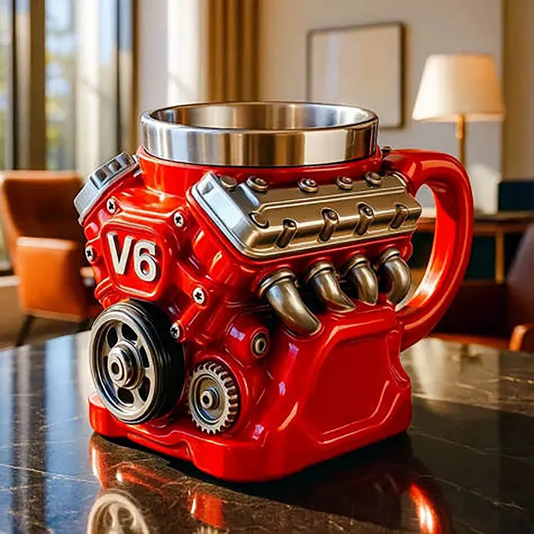 🔥LAST DAY 49% OFF🔥-Retro Engine Coffee Mug, V8 Engines Stainless Steel Cup