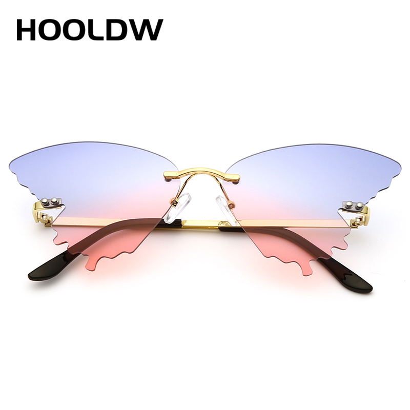 2020 New Butterfly Sunglasses Women Luxury Rimless Cat Eye Sun Glasses ...