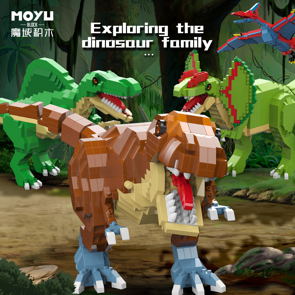 MOYU Building Blocks: Explore the dinosaur family, build the dinosaur ...