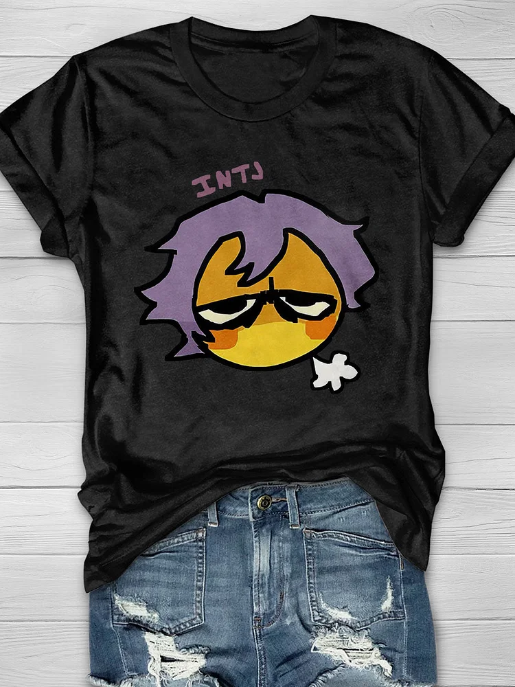 MBTI As Cursed Emoji The Sentinels INTJ Print T-Shirt