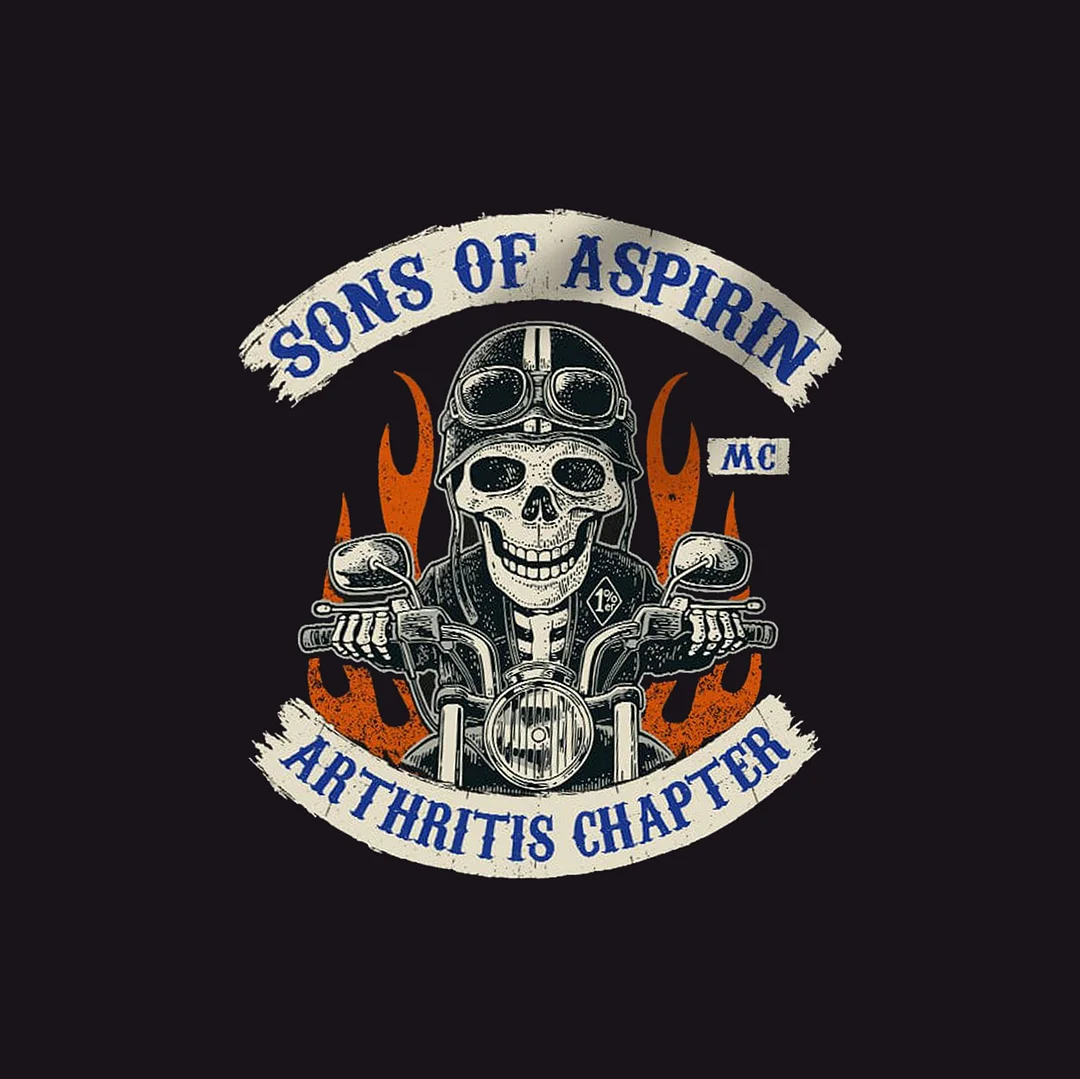 SONS OF ASPIRIN ARTHRITIS CHAPTER Graphic Black Print T-shirt