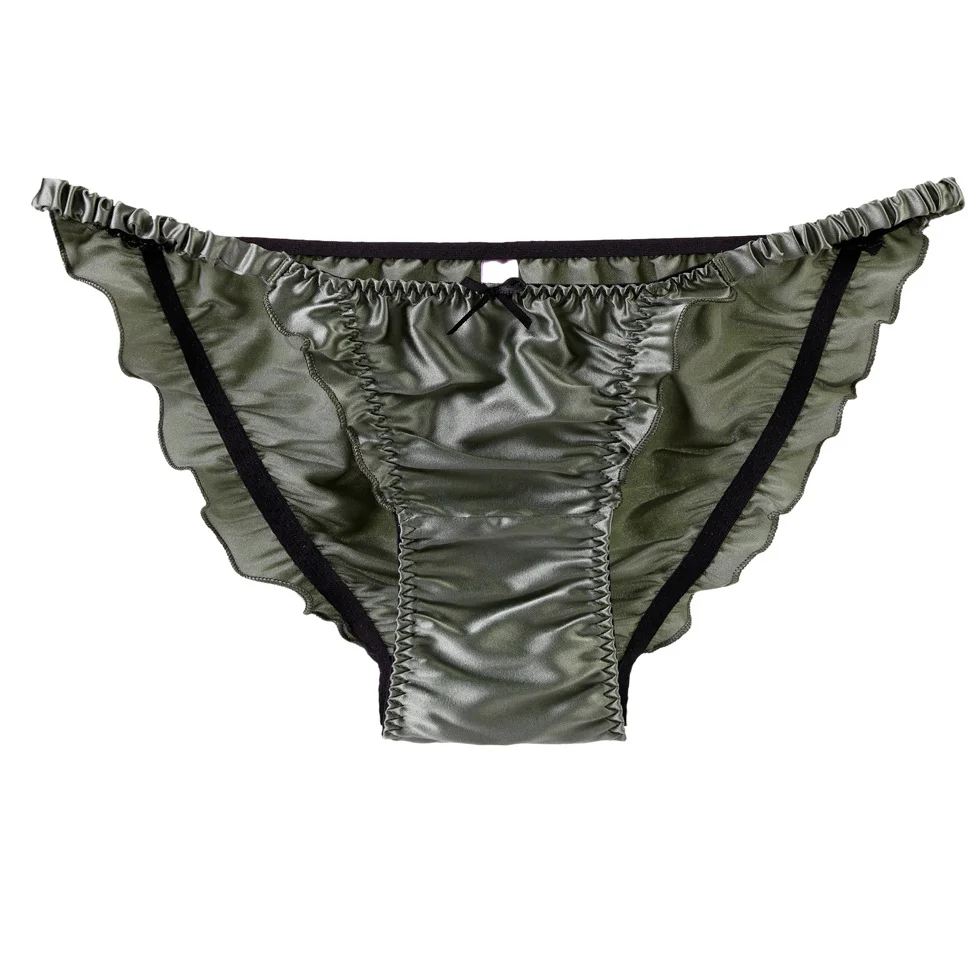 100% Mulberry Silk Panties Extra Fine Silk Ruffle Briefs