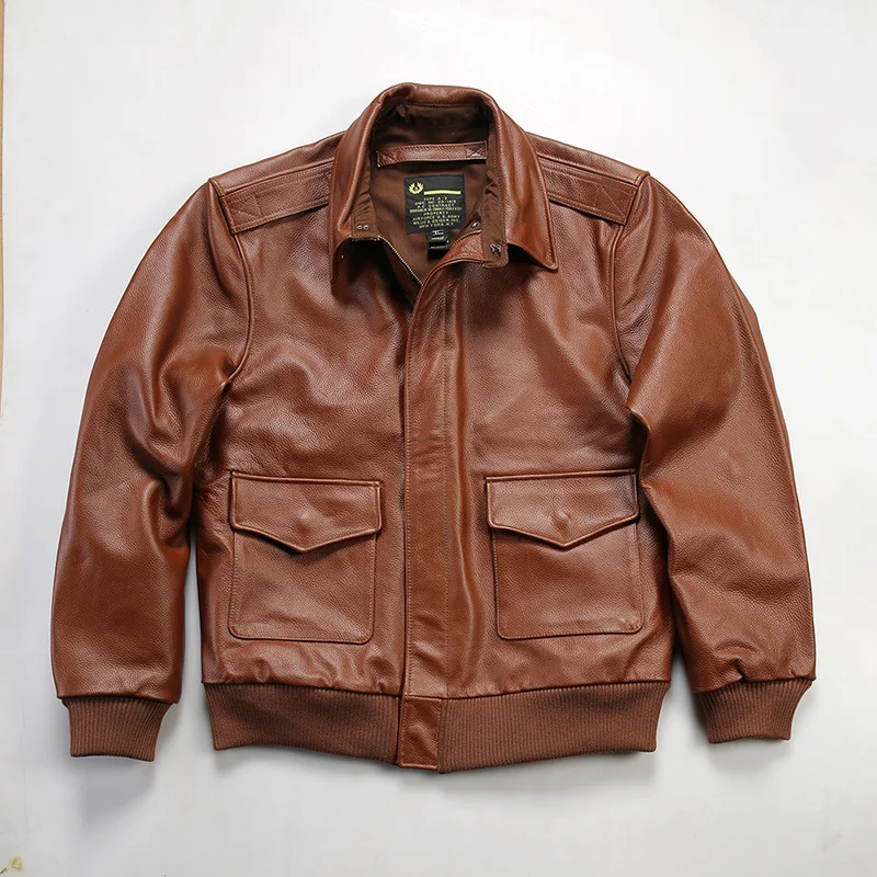 American A2 Top Grain Leather Flight Jacket for Men