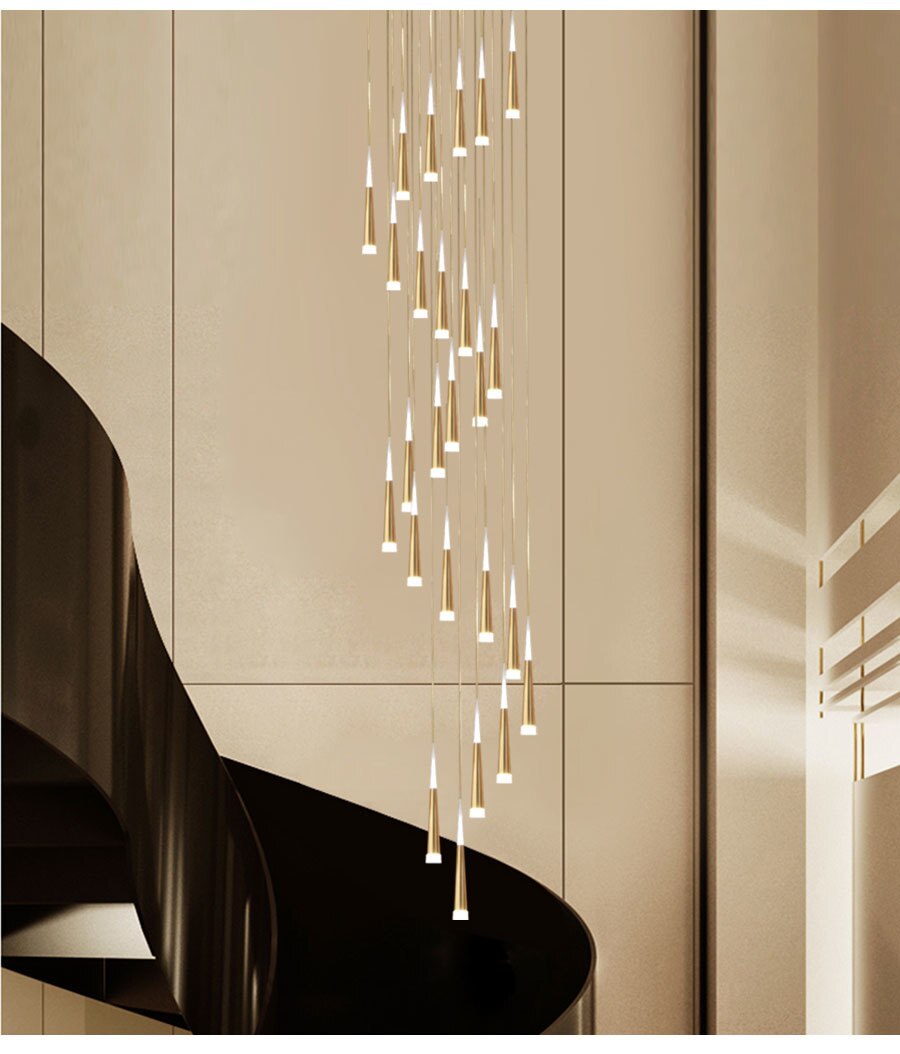 LED Simple Pendant Lights Gold Lamp For Living Room Lustre Pendant ...