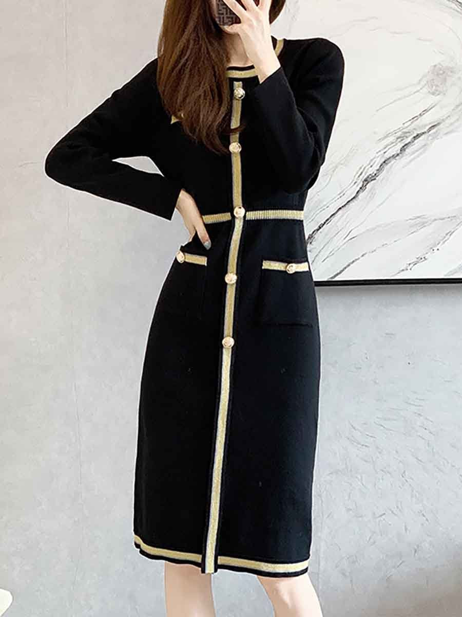 Classic Long Sleeve Midi Dress