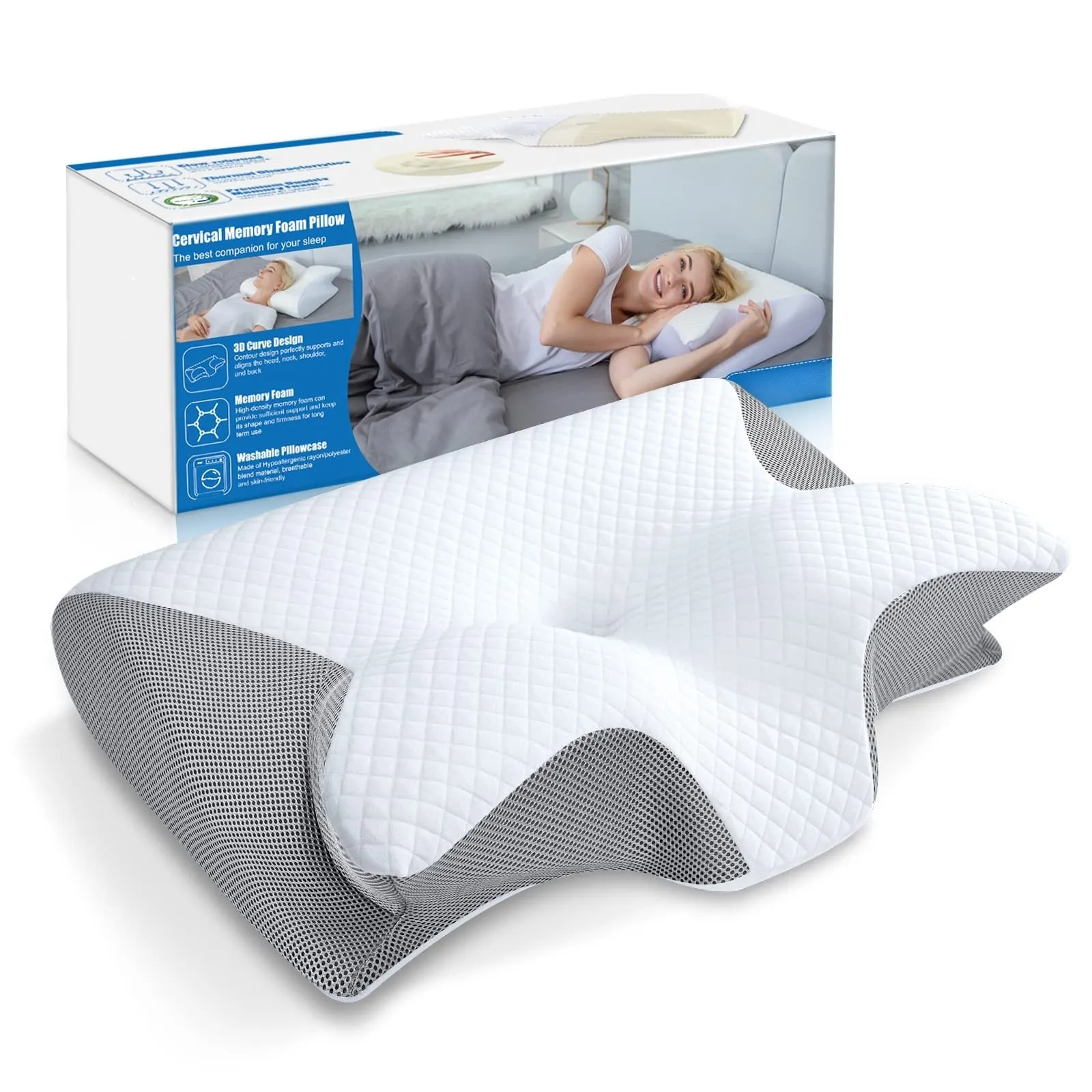 Ergonomic Cervical Memory Foam Pillow