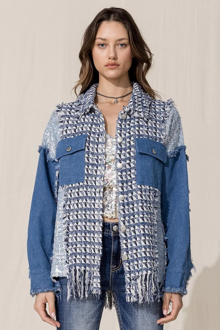 Tweed Button Down Jacket