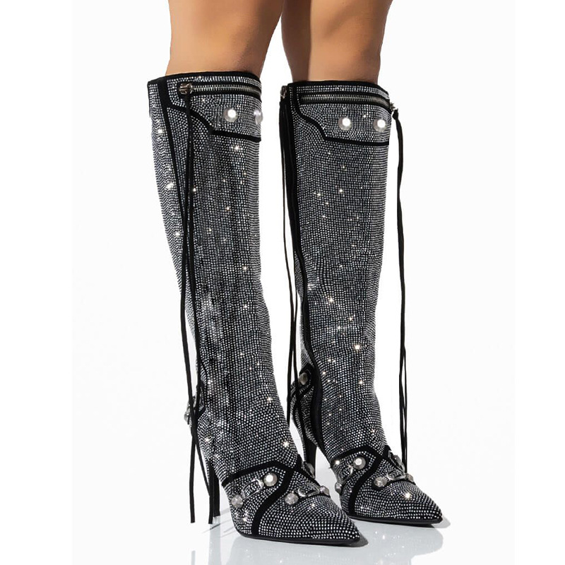 Yyvonne Yyvonne Pointy Tip With Ultra High Heel Side Open Zipper Rivets ...