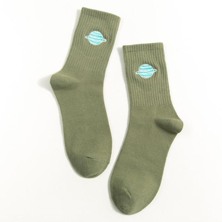 PLANET EMBROIDERY SOCKS (5 pairs)