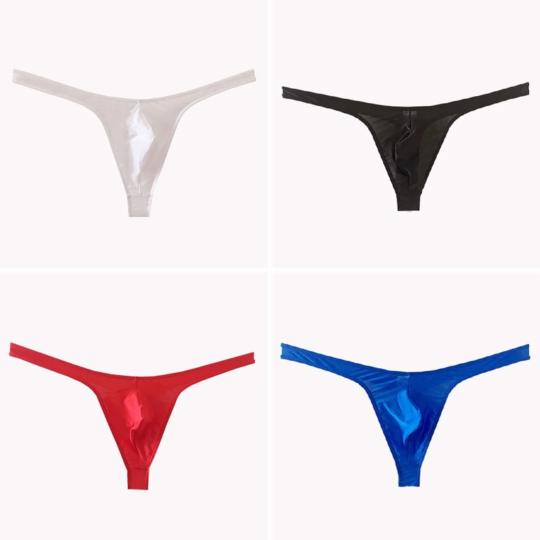 Mens Ultra Thin Ice Silk U Convex Sexy Thong