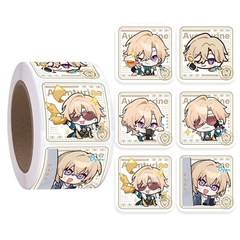 Honkai:Star Rail 500 Stickers Roll Aventurine Waterproof Sticker