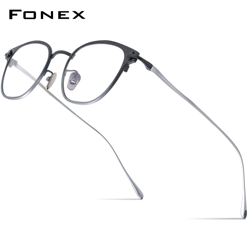 FONEX Titanium Glasses Frame Women 2024 New Men Gradient Matte Retro ...