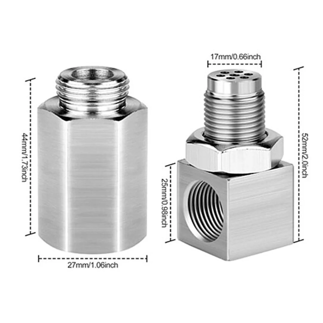 90° O2 Oxygen Sensor Spacer Engine Light CEL Check Bung Mini Catalytic ...