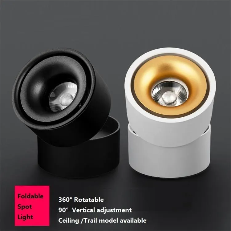 LED Surface Mounted Ceiling Light Foldable and 360 Degree Rotatable COB ...
