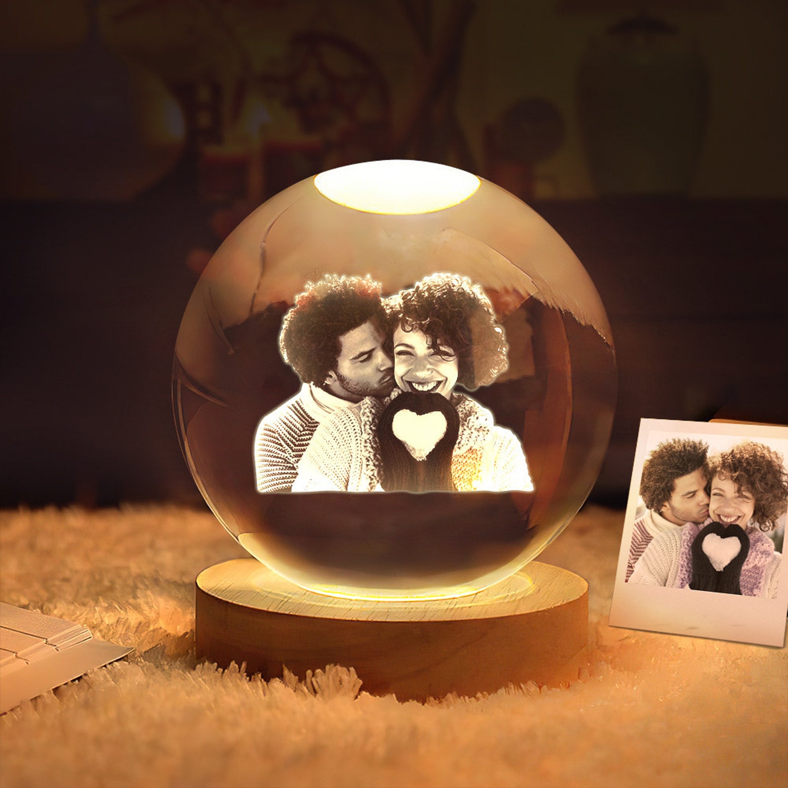 Personalized Photo Crystal Ball Night Light